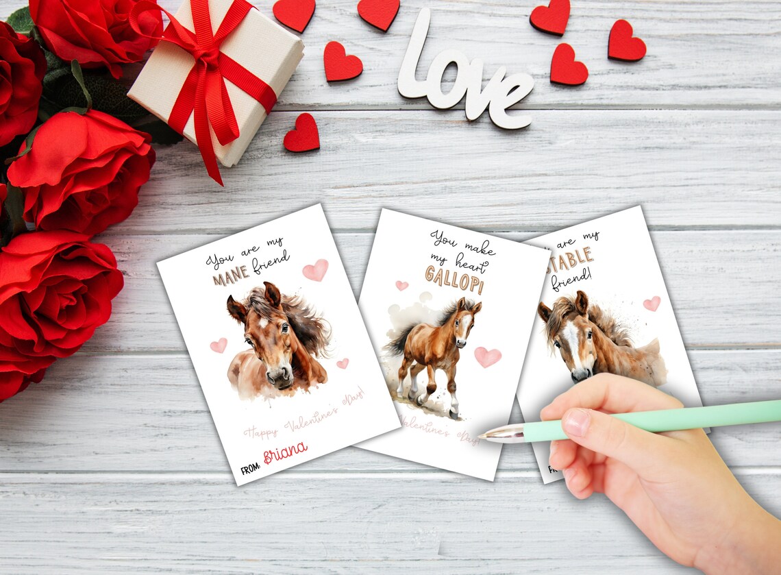 Printable Horse Valentines Personalized - Etsy