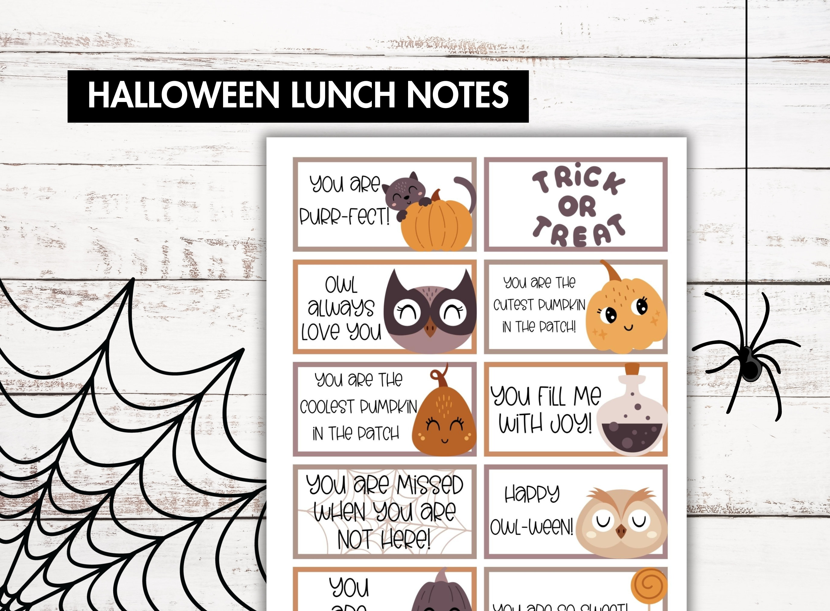 Halloween Lunch Box Notes for Kids - Etsy