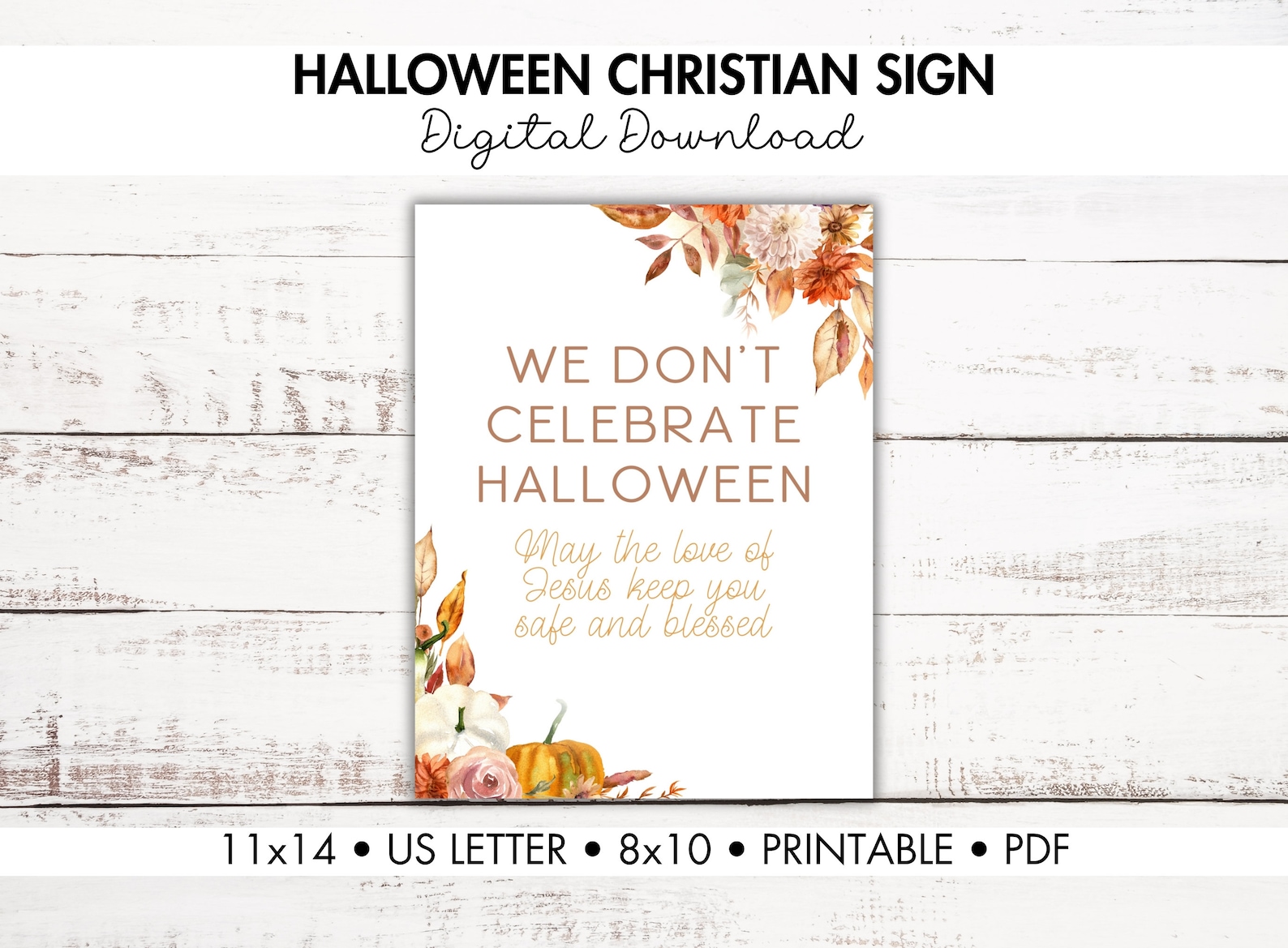 We Do Not Celebrate Halloween Sign, Christian Halloween, Printable Sign ...