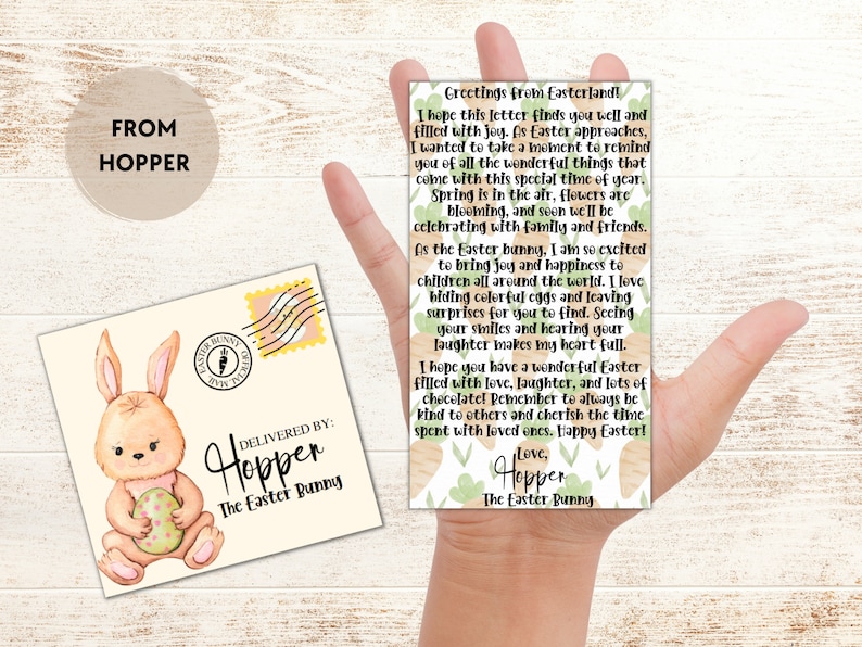 Mini Easter Bunny Letter, Easter Bunny Letter, Mini Letter and Envelope ...