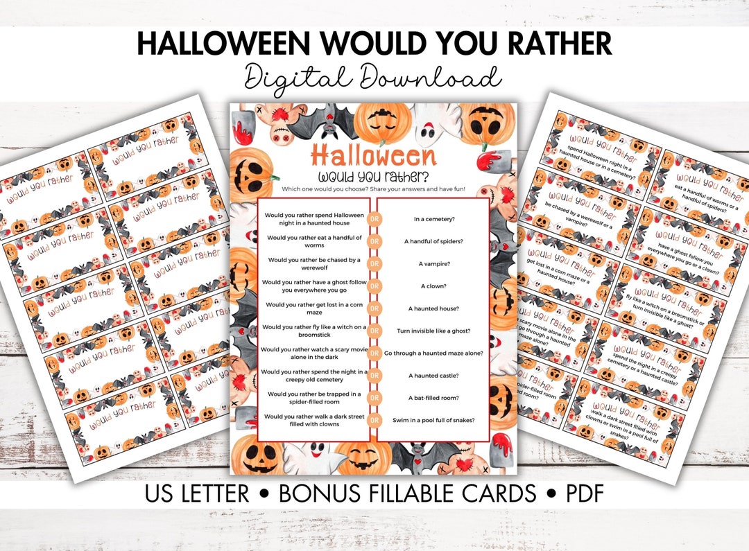 Would You Rather Halloween Game - Etsy