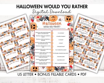 Halloween Would You Rather Game for Kids - Etsy