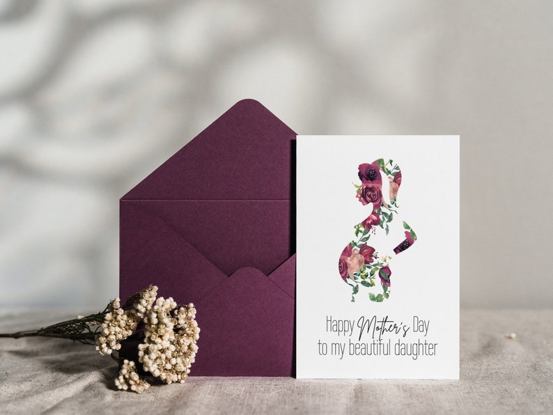Daughter Mom to Be Mother's Day Card, Daughter Pregnant, PDF ...