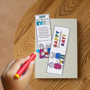 Grandparents Day Bookmarks, Coloring Bookmarks Printable, Bookmark From ...