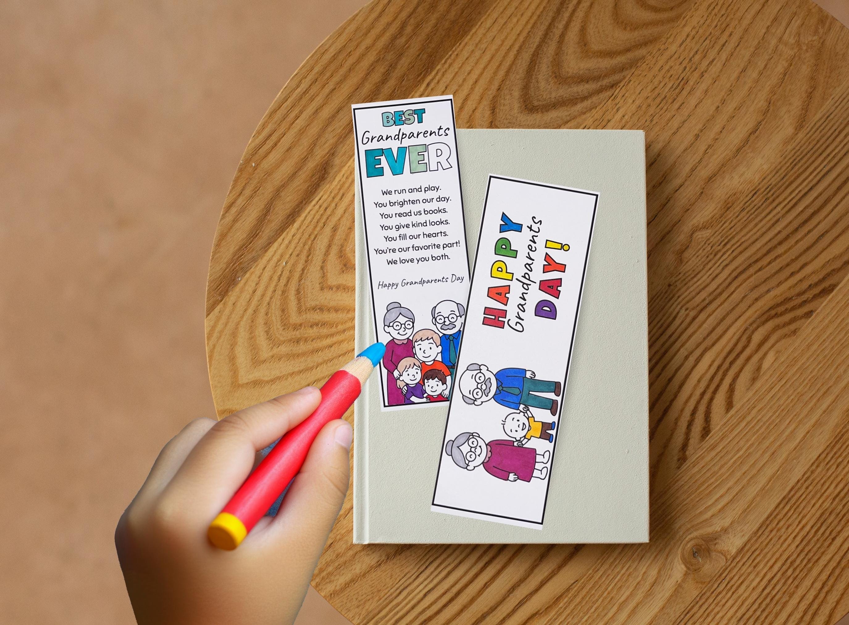 Grandparents Day Bookmarks, Coloring Bookmarks Printable, Bookmark From ...