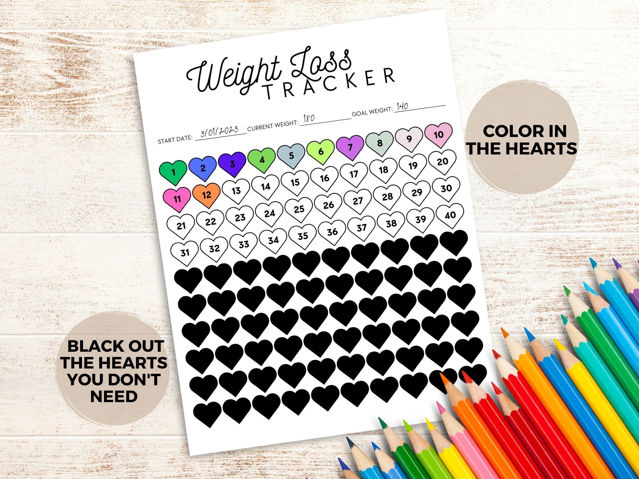 Weight Loss Tracker, Easy to Use, Simple Design, up to 100 Pounds ...