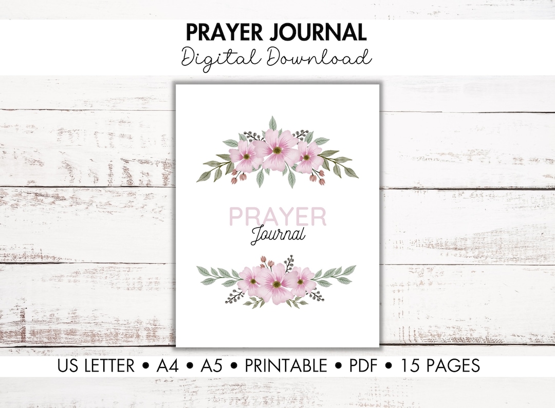 Prayer Journal Printable, Pink Flower, Christian Women, Beautiful ...