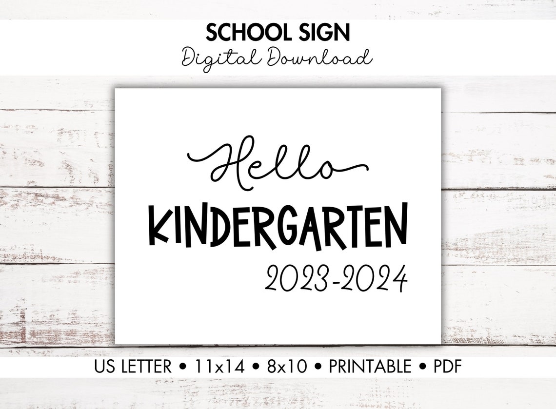 First and Last Day of School Sign, Hello & Goodbye Kindergarten, First ...