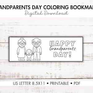 Grandparents Day Bookmarks, Coloring Bookmarks Printable, Bookmark From ...