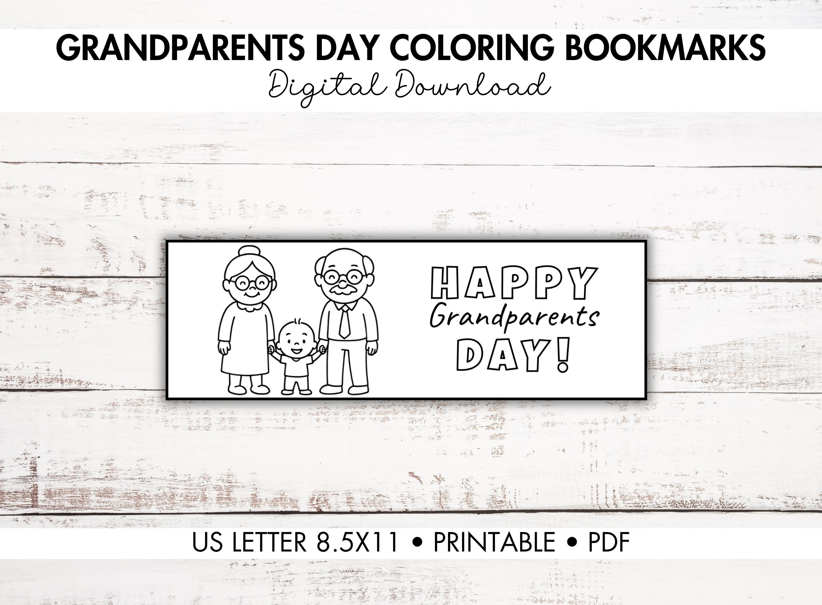 Grandparents Day Bookmarks, Coloring Bookmarks Printable, Bookmark From ...