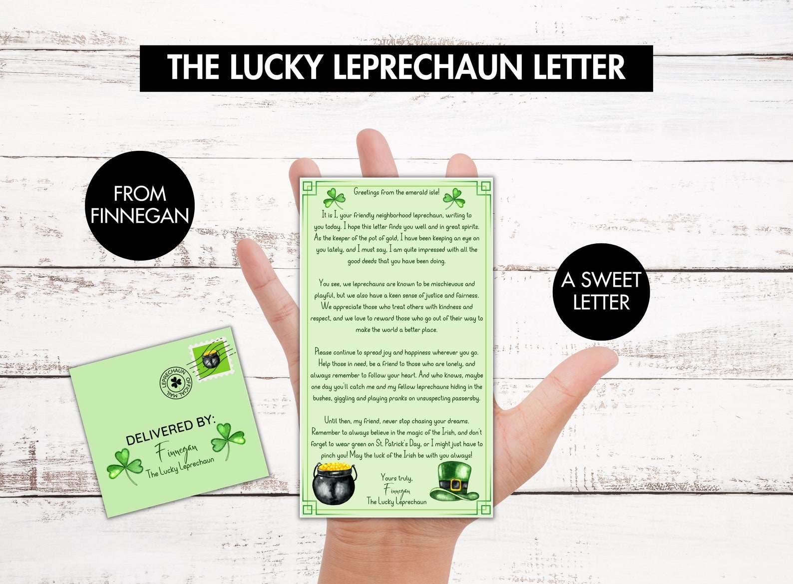 Mini Leprechaun Letter, St Patrick's Day Letter, 2 Mini Letters, St ...