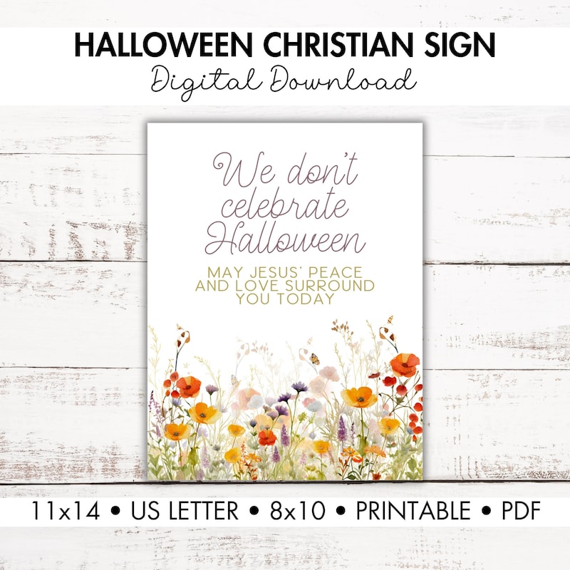 We Don't Celebrate Halloween Sign - Etsy