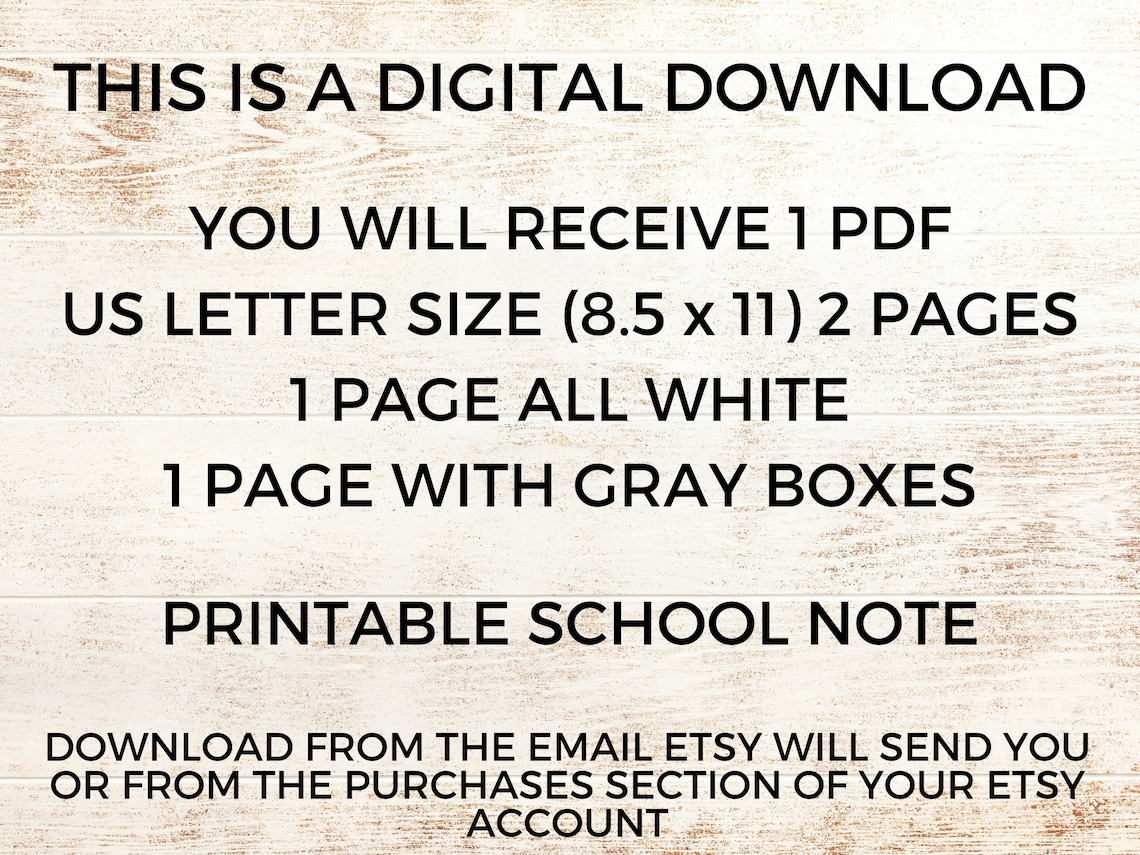 School Note From Home, School Excuse Note, Printable School Notes, Note ...