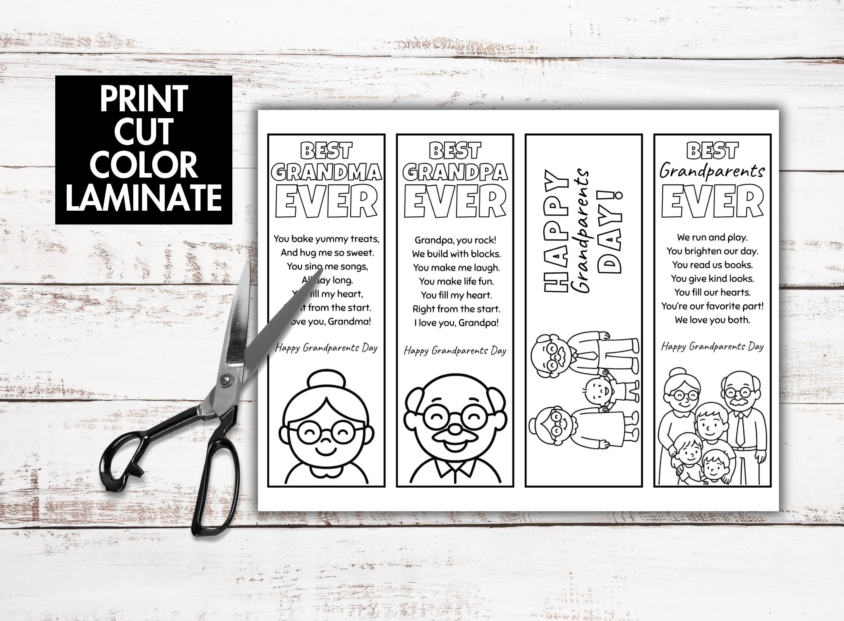 Grandparents Day Bookmarks, Coloring Bookmarks Printable, Bookmark From ...