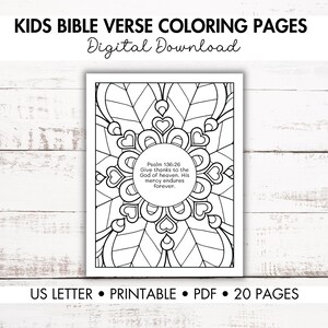 Kids 20 Page Bible Verse Mandala Coloring Pages, INSTANT DOWNLOAD ...
