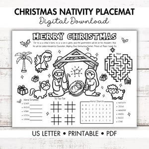Christmas Nativity Activity Placemat - Etsy