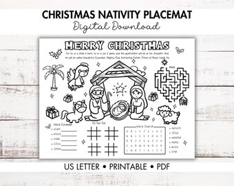 Nativity Scene Printable Coloring Pages, Printable Religious Advent ...