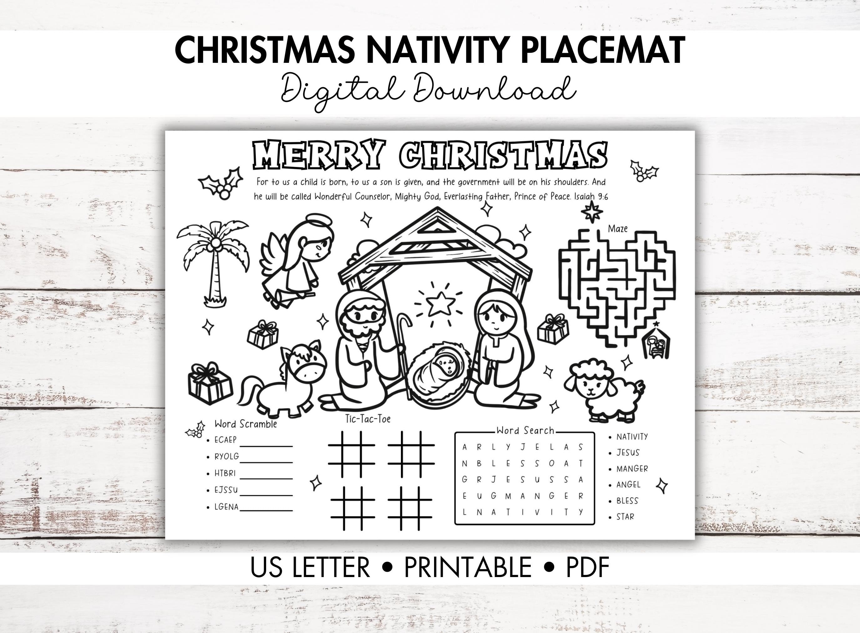 Christmas Nativity Activity Placemat - Etsy