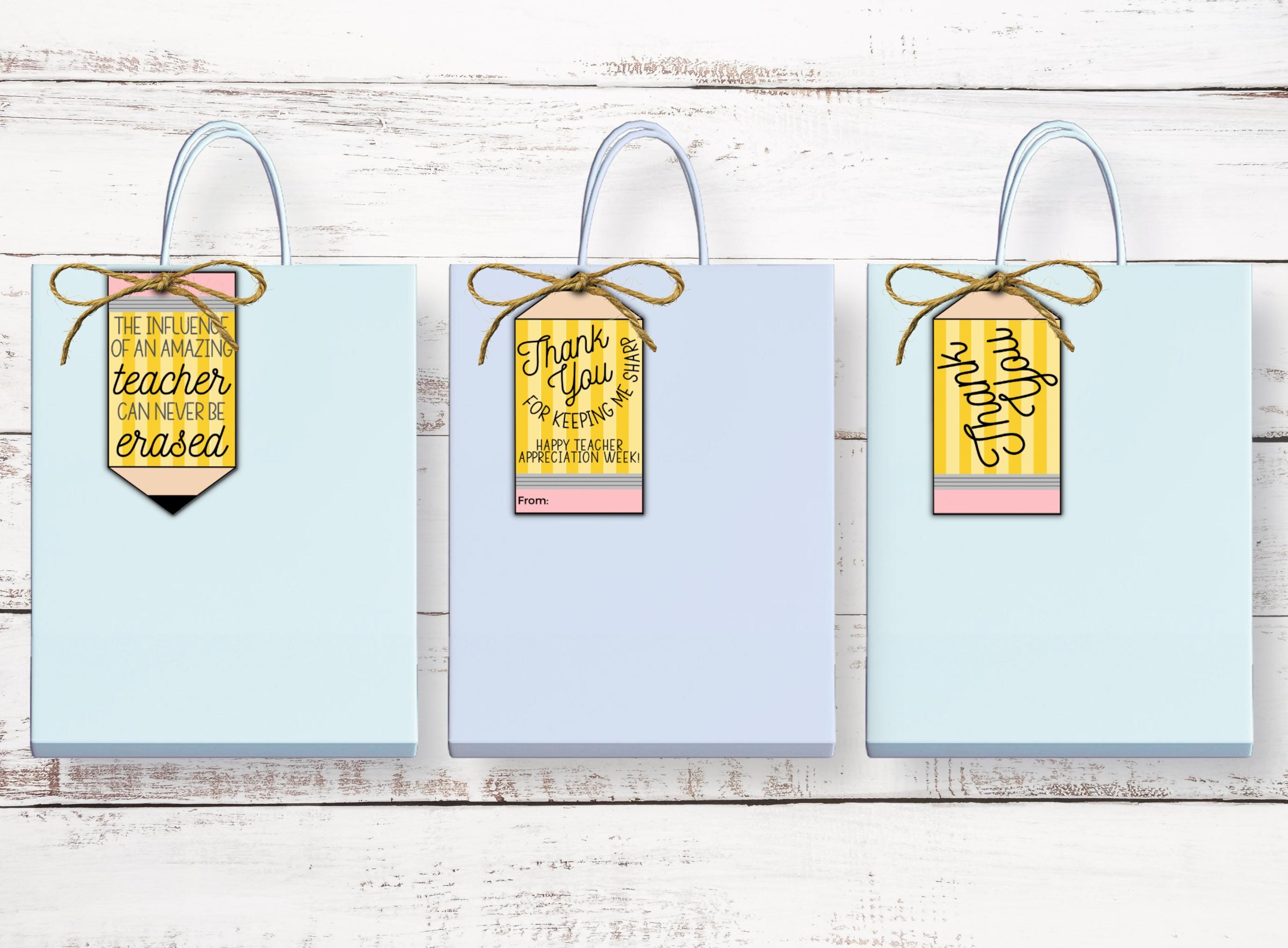 Teacher Appreciation Printable Tags, Thank You Gift Tags Printable ...