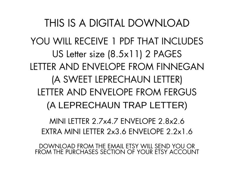 Mini Leprechaun Letter, St Patrick's Day Letter, 2 Mini Letters, St ...