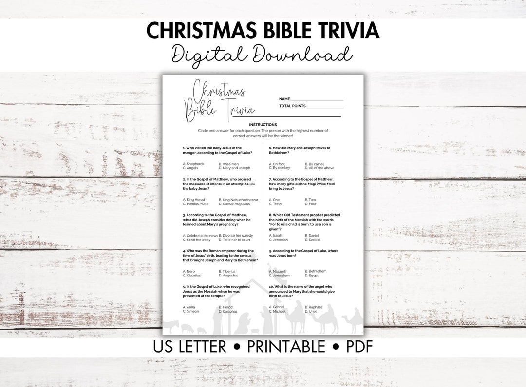 Christmas Bible Trivia Game - Etsy
