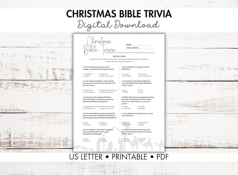 Christmas Bible Trivia Game - Etsy
