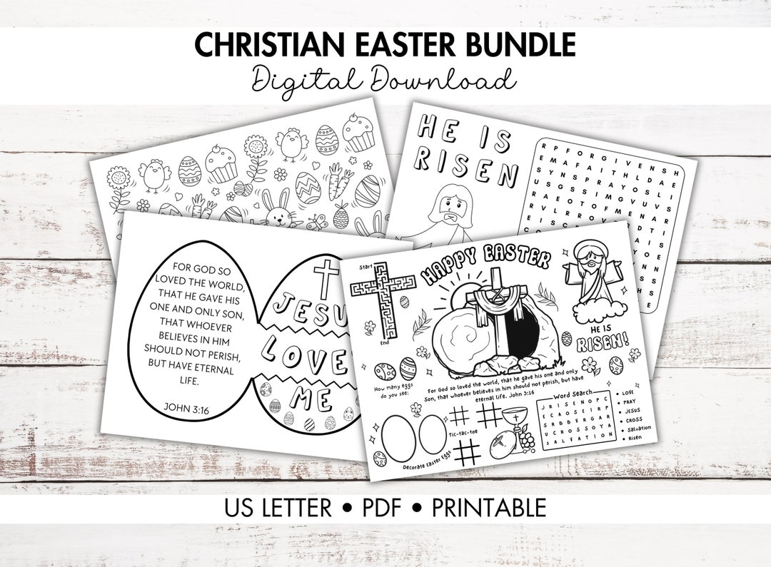 Printable Christian Easter Activity Pages, Church Activity for Kids ...