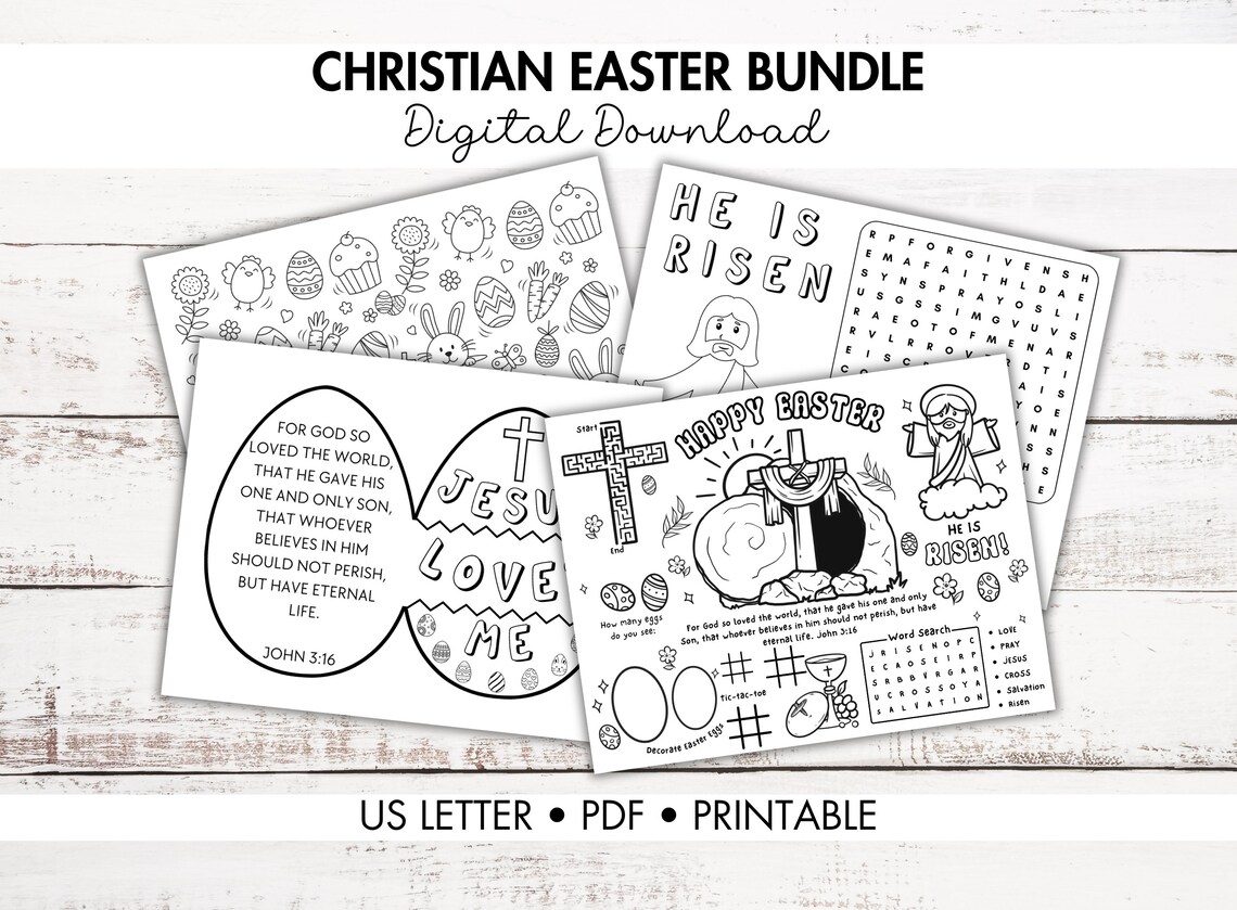 Printable Christian Easter Activity Pages, Church Activity for Kids ...