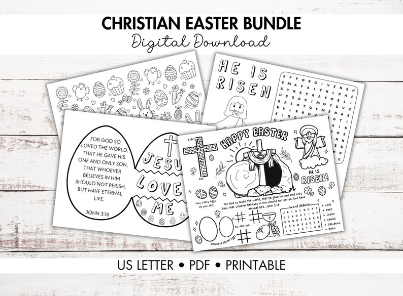 Printable Christian Easter Activity Pages, Church Activity for Kids ...