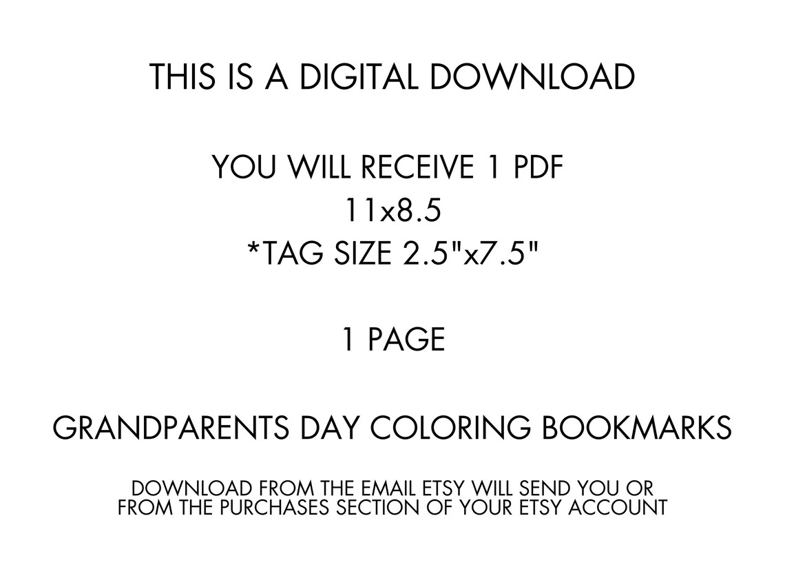 Grandparents Day Bookmarks, Coloring Bookmarks Printable, Bookmark From ...