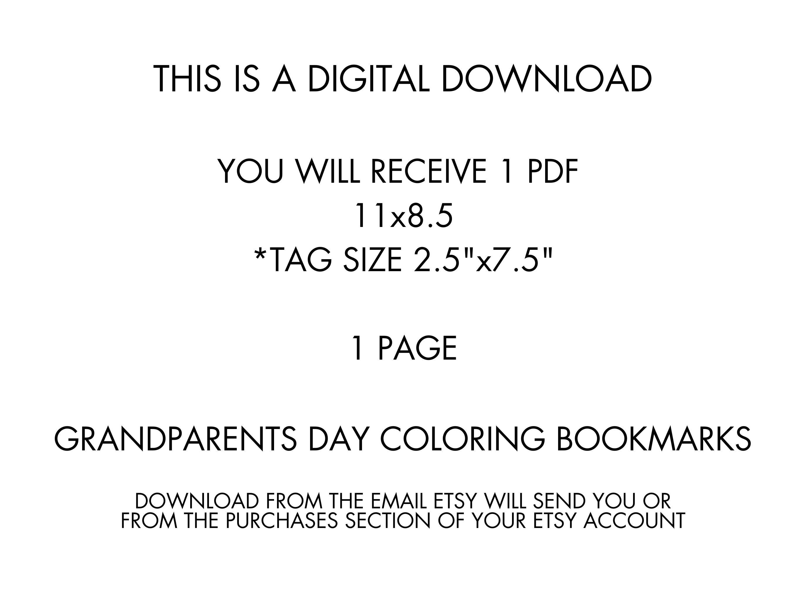 Grandparents Day Bookmarks, Coloring Bookmarks Printable, Bookmark From ...