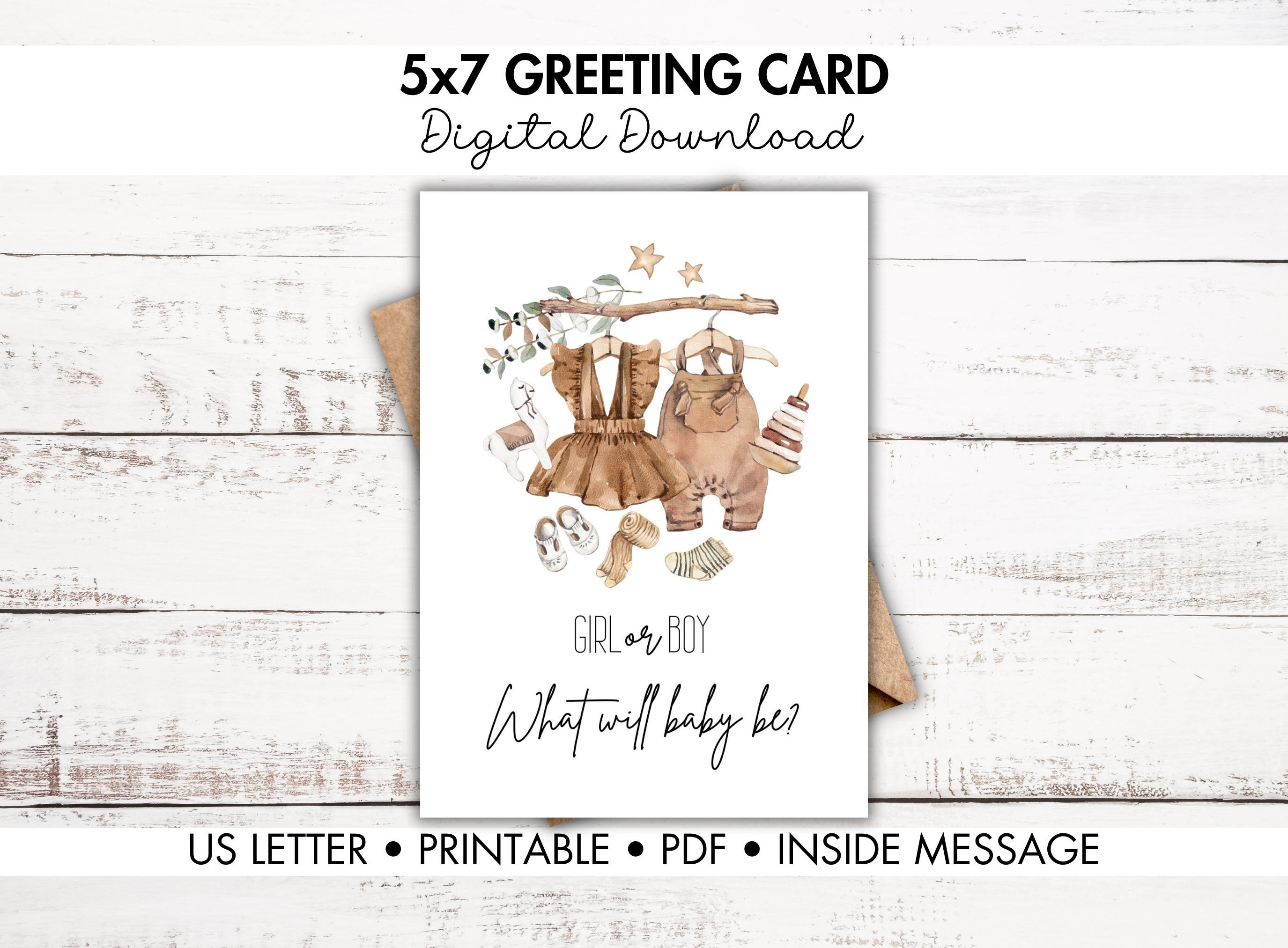 Gender Reveal Greeting Card - Etsy