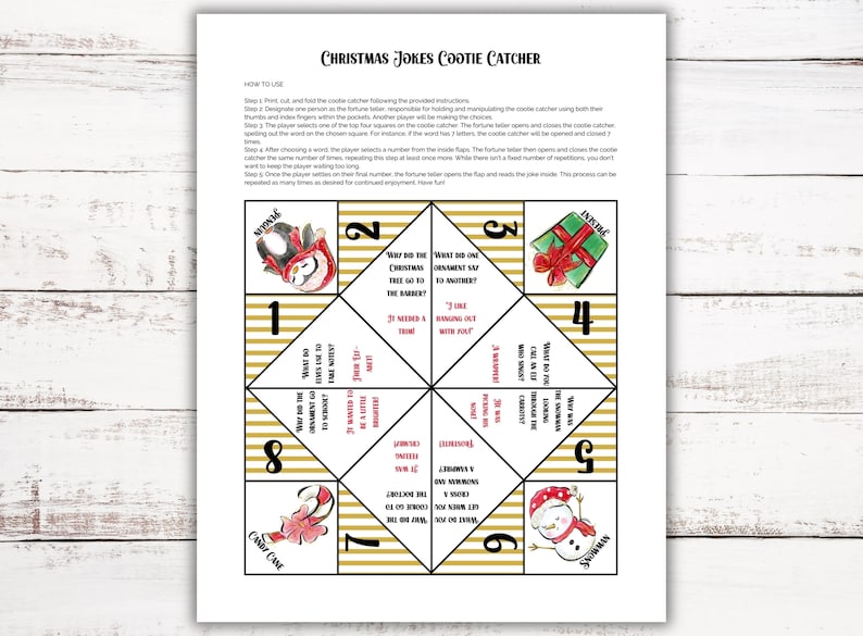 Christmas Jokes Cootie Catcher - Etsy