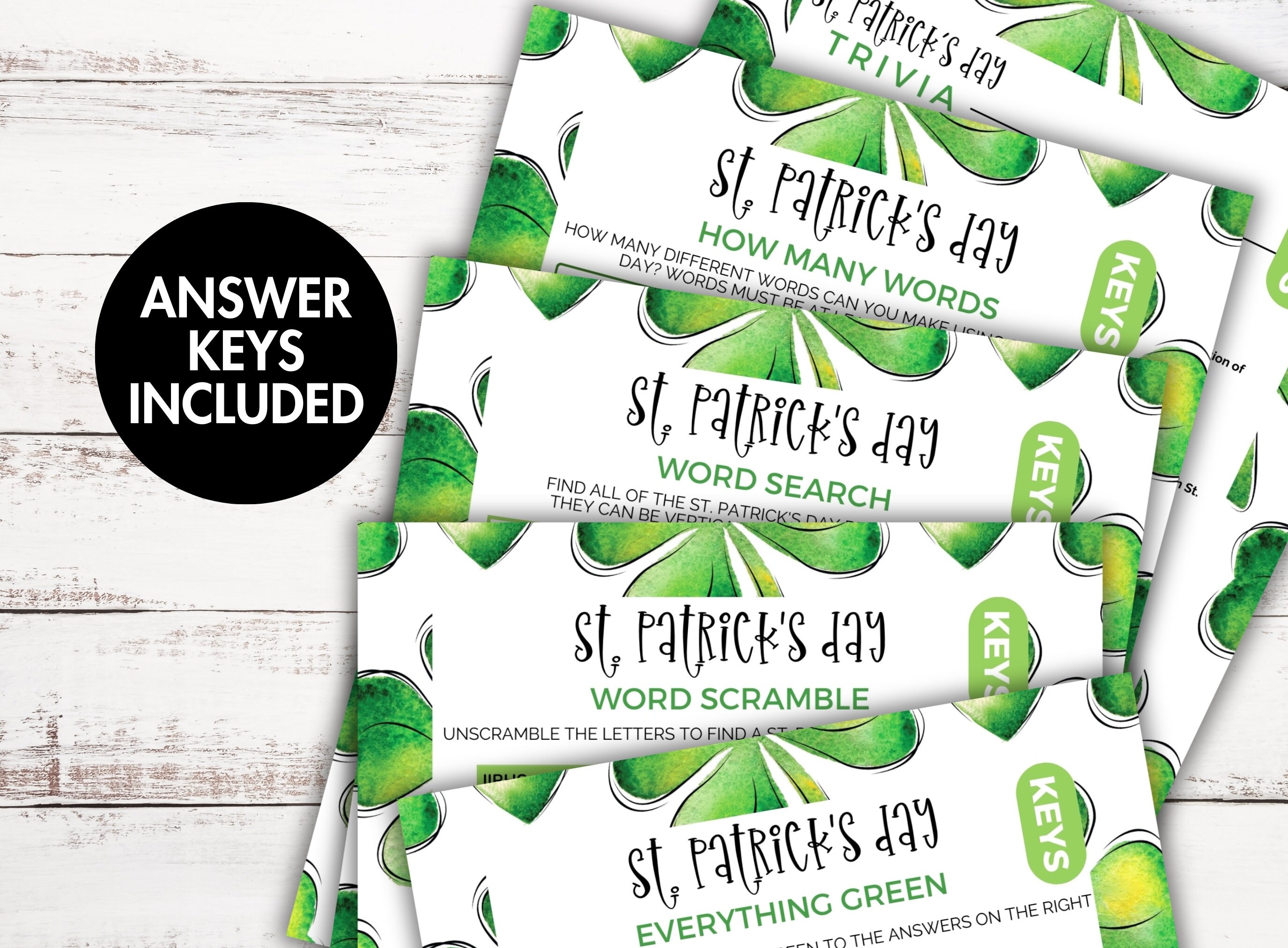 St Patrick's Day Printable Games, St Patrick's 8 Games Bundle, St ...