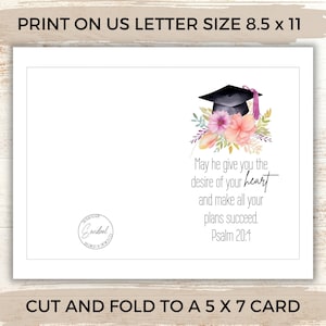 Graduation Christian Card, Meaningful Graduation Card, Bible Verse ...