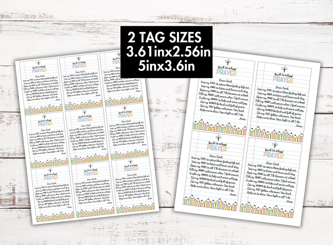 Back to School Prayer Printable, Backpack Blessing, Back to School ...