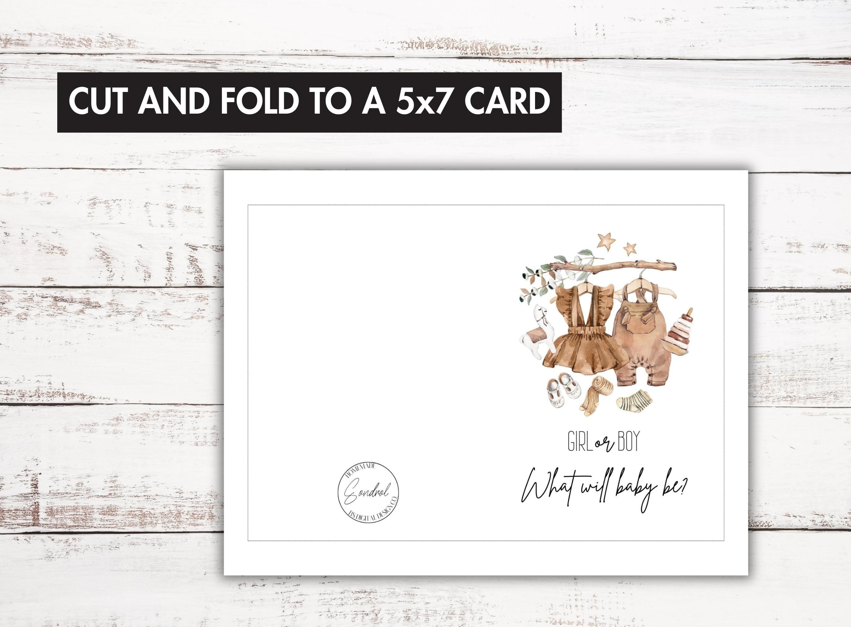 Gender Reveal Greeting Card - Etsy