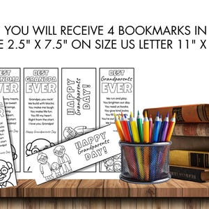 Grandparents Day Bookmarks, Coloring Bookmarks Printable, Bookmark From ...