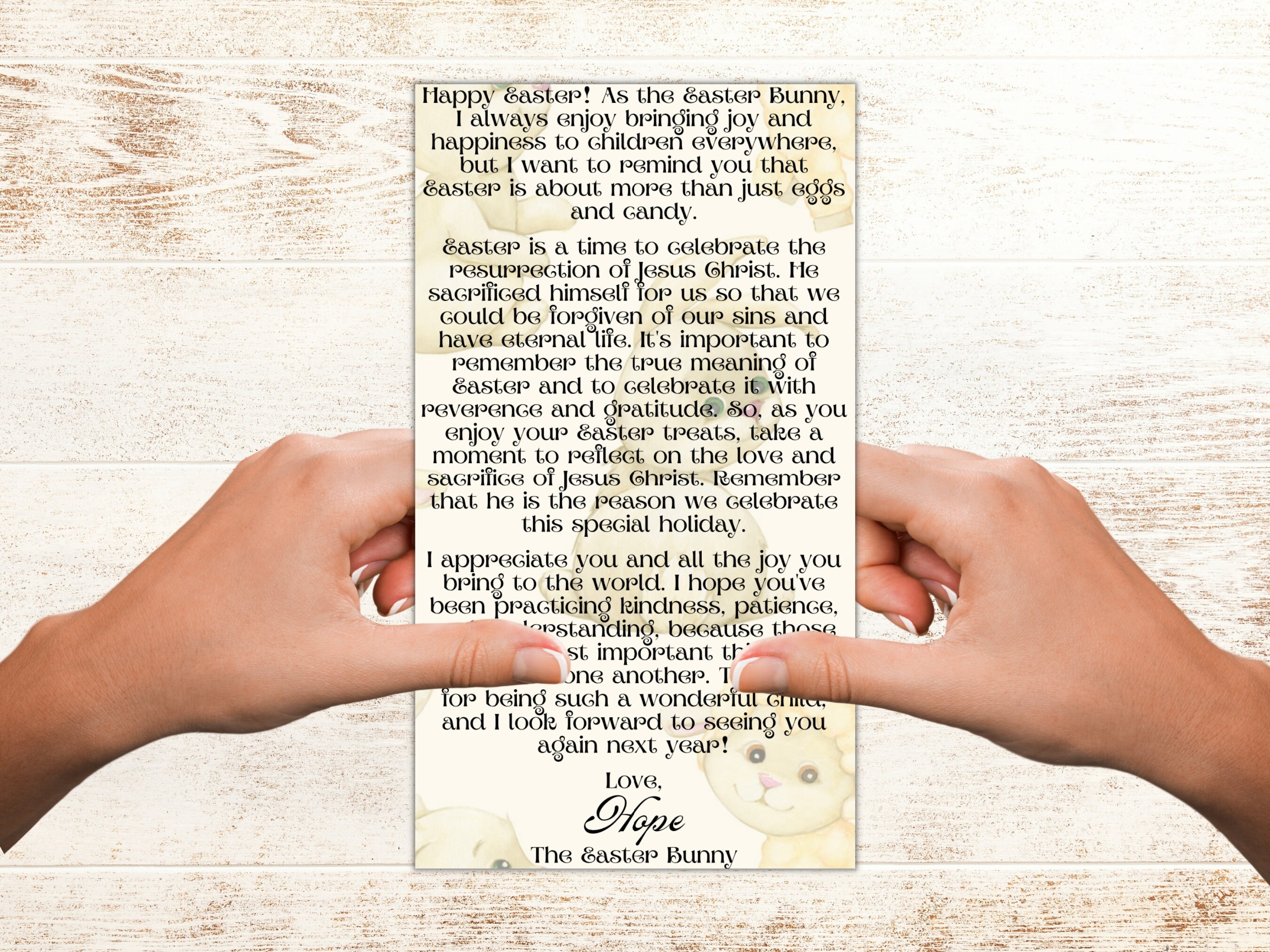 Mini Christian Easter Bunny Letter, Easter Bunny Letter, Christian ...