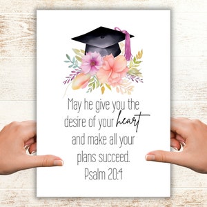 Graduation Christian Card, Meaningful Graduation Card, Bible Verse ...
