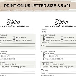 School Note From Home, School Excuse Note, Printable School Notes, Note ...