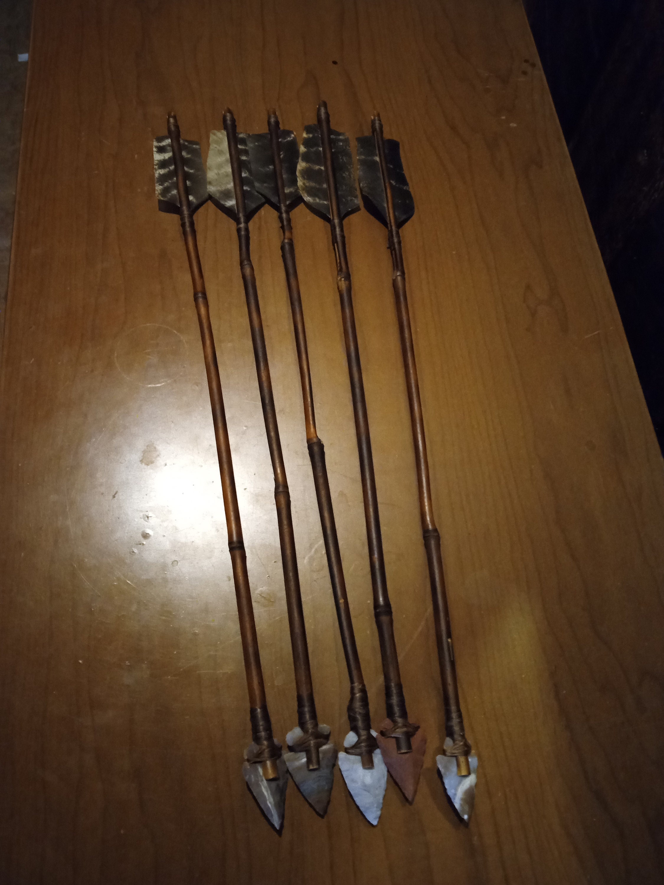 5 Pcs Unit 18.5 River Cane Primitive Style Arrows W/1.5 Agate ...