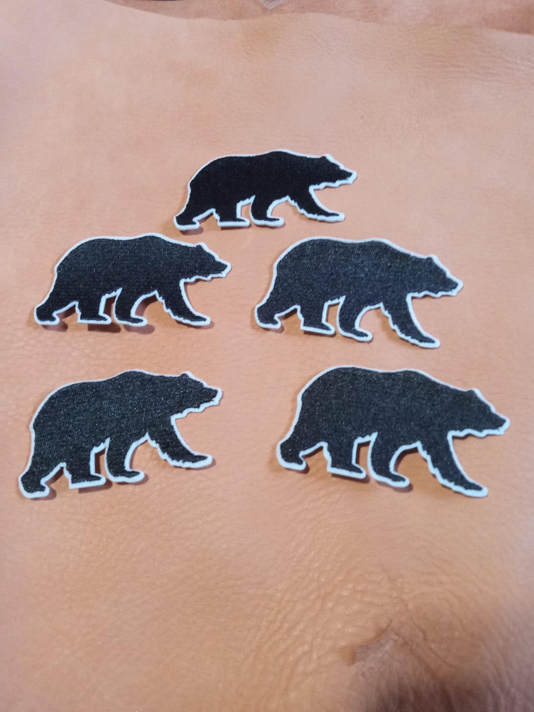 5 Pcs Unit Iron on Vinyl Embroidery Black Bear Patches - Etsy