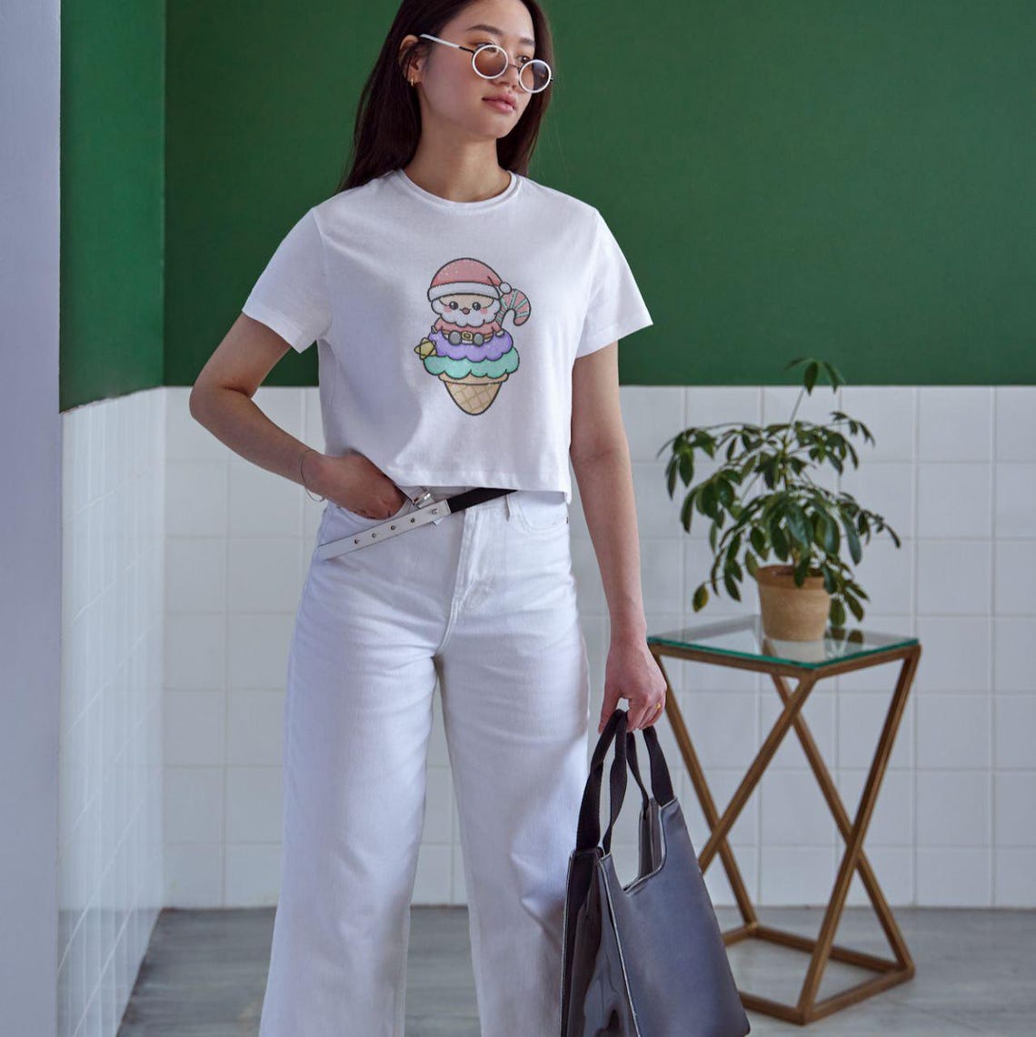 Cute Santa Ice Cream PNG, Santa on Ice Cream PNG, Cute Santa, Cute ...