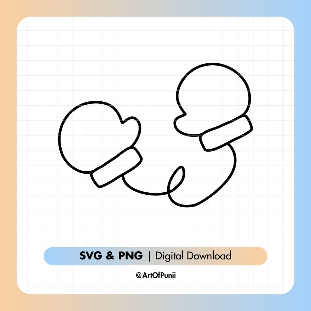 Christmas Winter Mittens Outline SVG PNG, Cute Christmas Gift Design ...