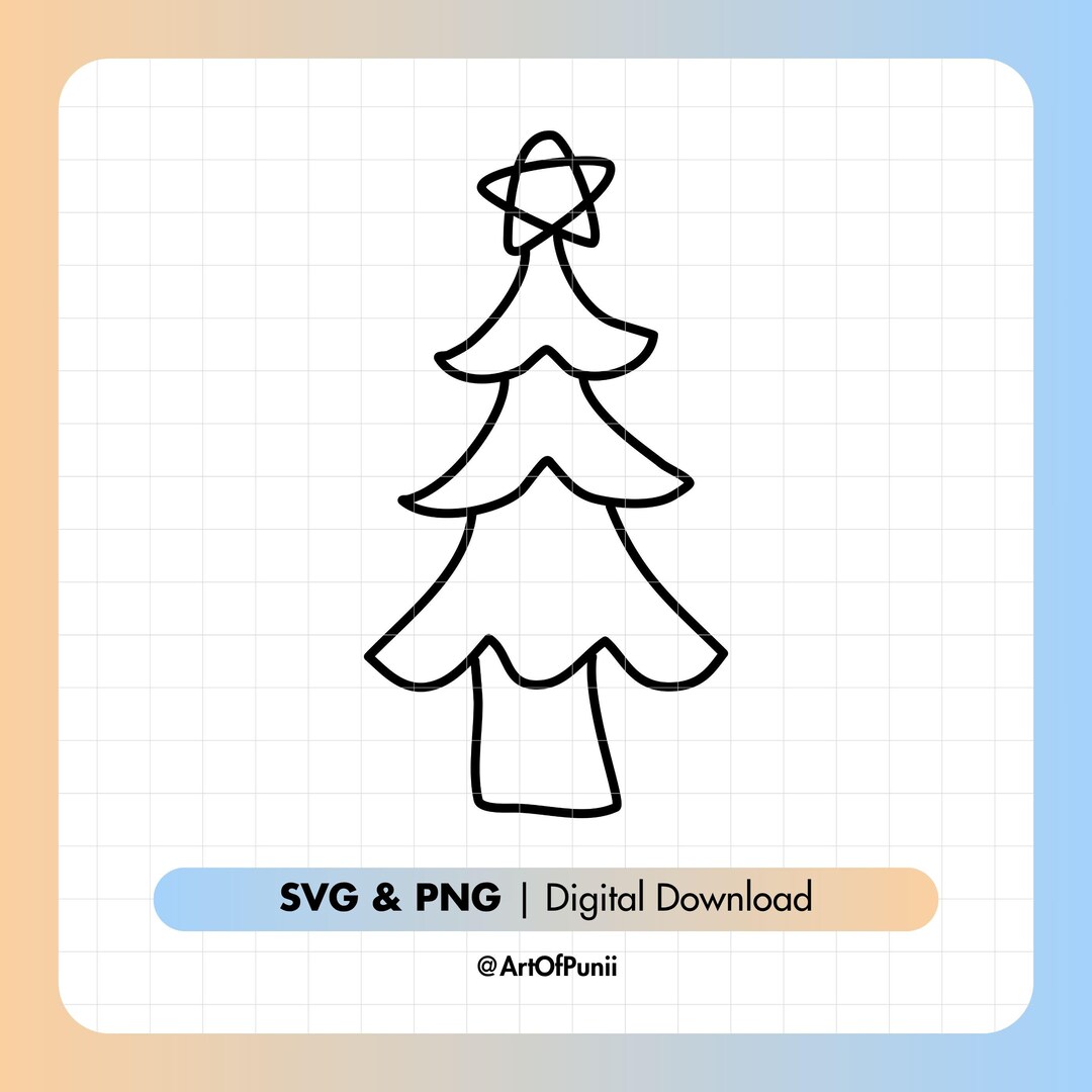 Christmas Tree Edgy Outline SVG PNG, Holiday Season, Christmas Tree ...