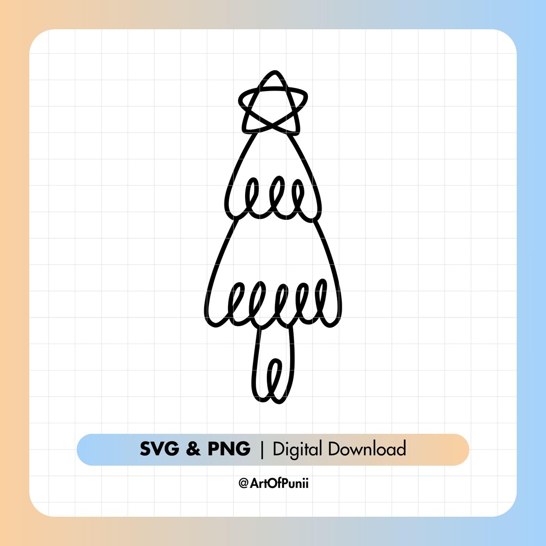 Christmas Tree Loopy Outline SVG PNG, Christmas Gift SVG Design, Svg ...