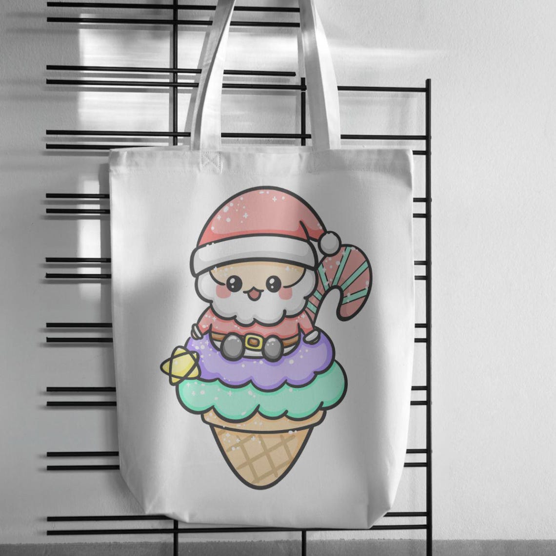 Cute Santa Ice Cream PNG, Santa on Ice Cream PNG, Cute Santa, Cute ...