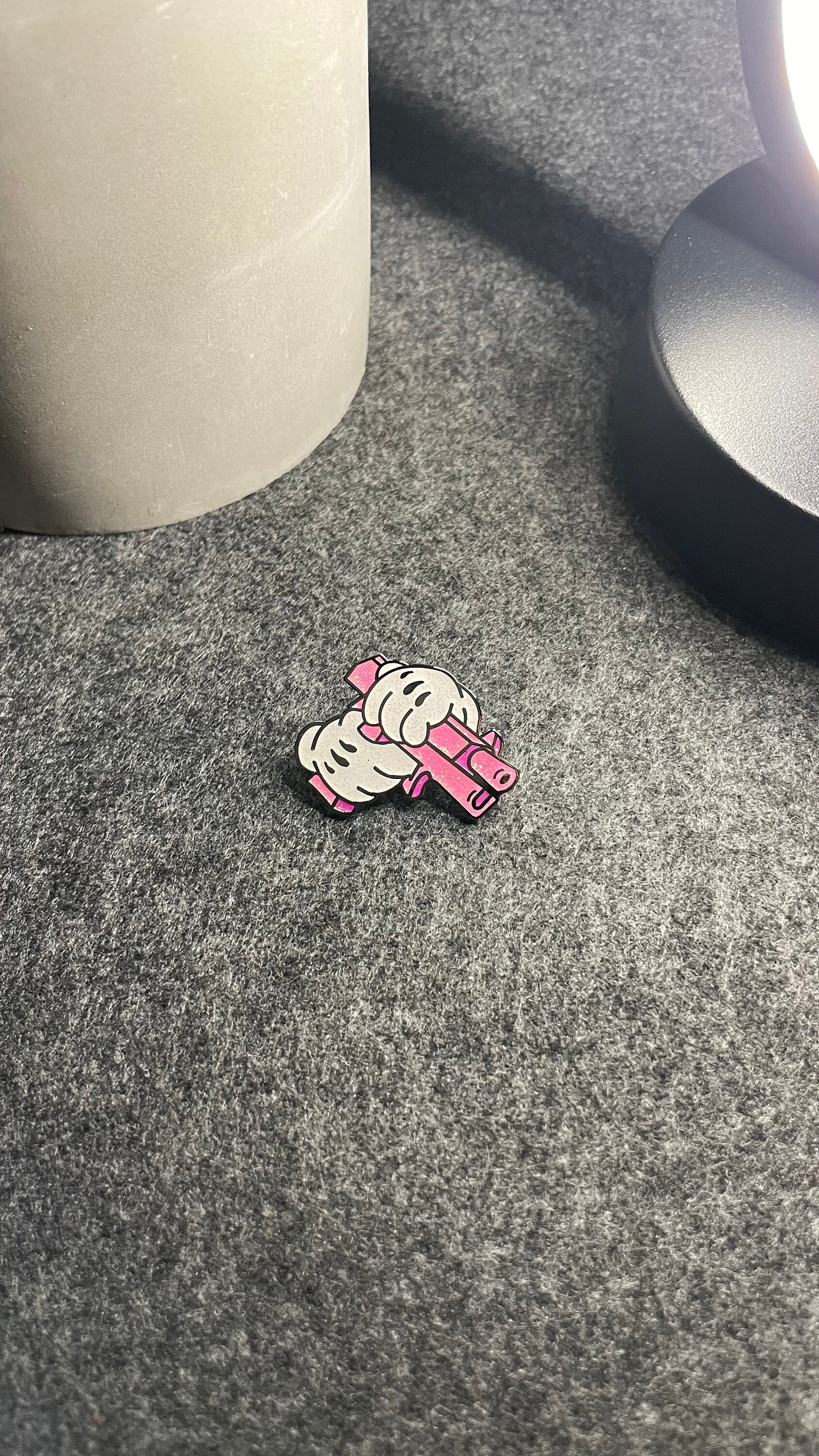 Pink mickey Blicky 1.25 Inch Hard Enamel Pin With Glitter Accents - Etsy
