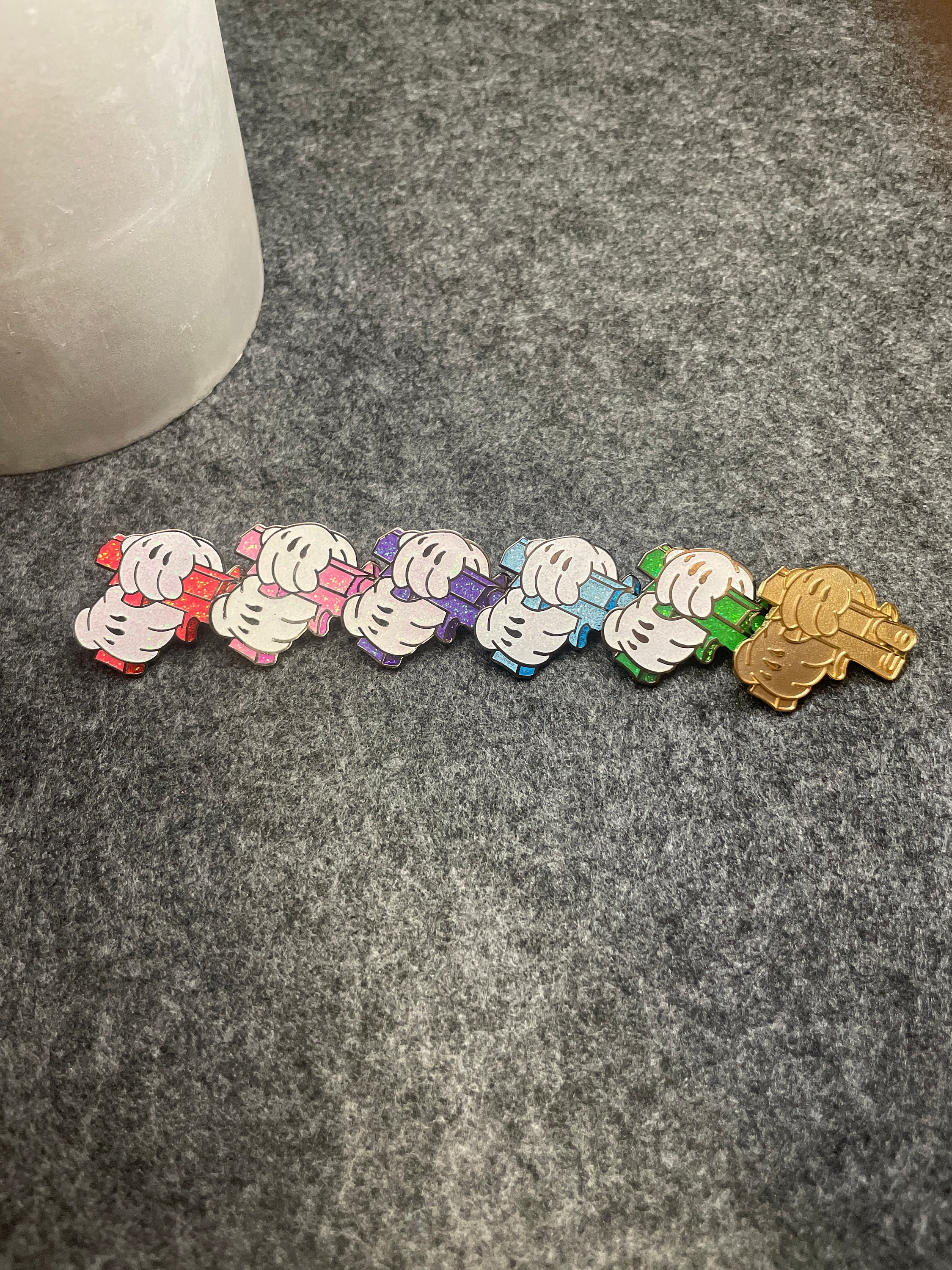 Mickey Blicky Hard Enamel Pin 6 Pack With Glitter Accents (buy 5 Get 1 ...